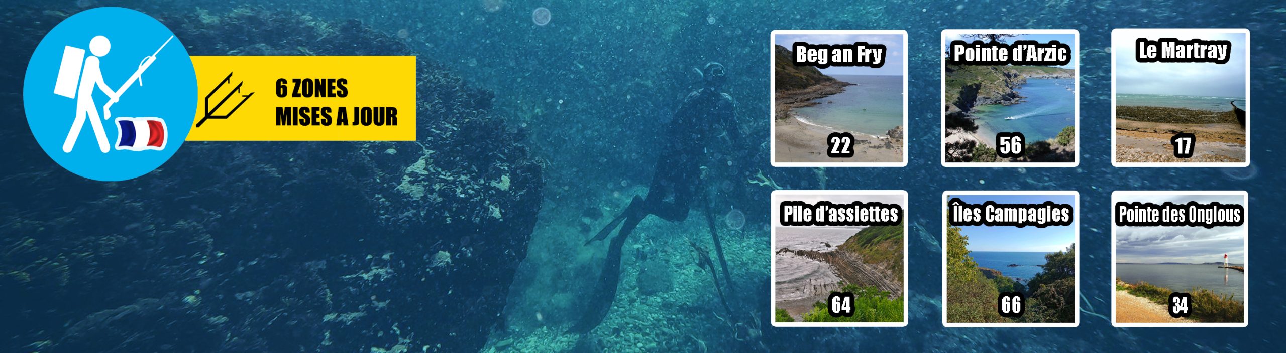 🤿 6 ZONES & PARCOURS de chasse sous-marine 🐟 du nord au sud de la ...